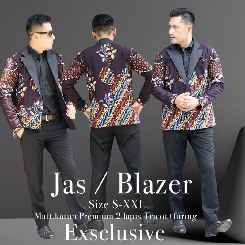 Jual Jas Batik Exsclusive Blazer Batik Premium | Shopee Indonesia
