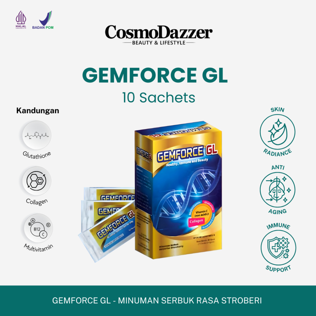 Jual GEMFORCE GL MULTIVITAMIN COLLAGEN EKSTRAK BUAH & SAYUR 1 BOX ISI 10 SACHET | Shopee Indonesia