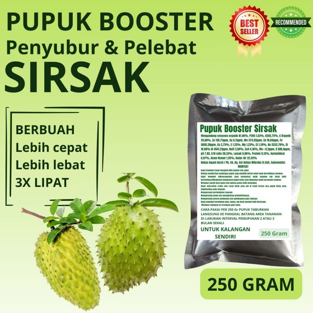 Jual Pupuk Padat Booster Pelebat Buah Sirsak Penyubur Perangsang Buah Sirsak | Shopee Indonesia