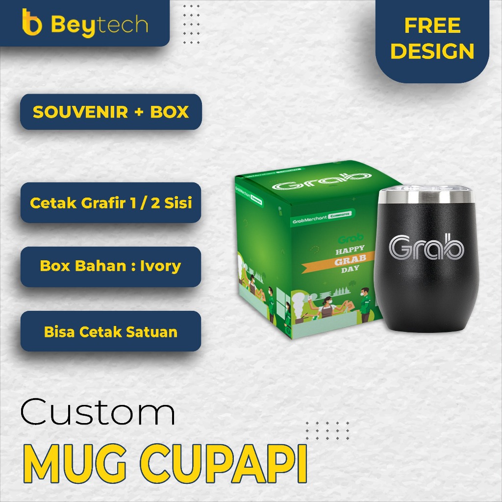 Jual Mug Cupapi Grafir 1 Sisi/ 2 Sisi Souvenir Custom Gift Box Set ...