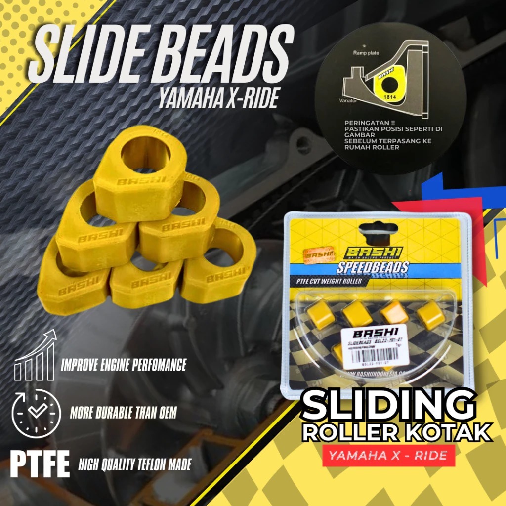 Jual Bashi Sliding Roller Yamaha X Ride 125 Bahan Teflon Racing Cvt ...