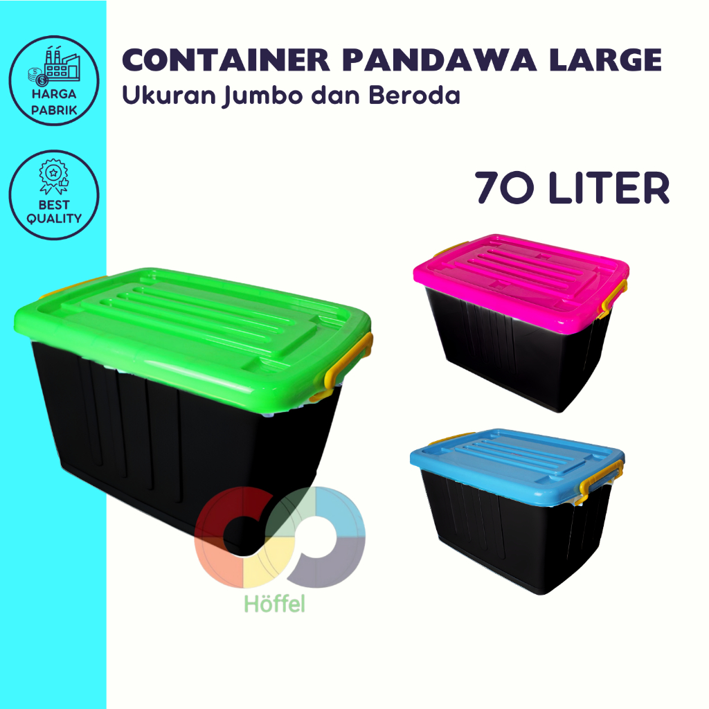 Jual Box Container 70 Liter + Roda Hitam Plastik Kotak Penyimpanan ...