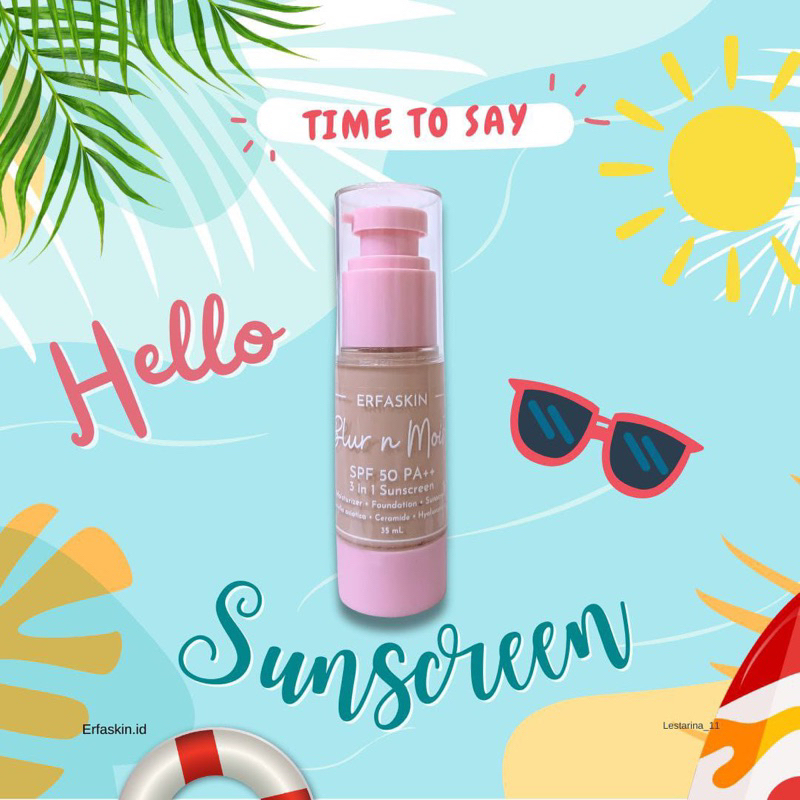 Jual Sunscreen Blur n Moist 3 in 1 Sunscreen SPF 50 PA++ melindungi ...