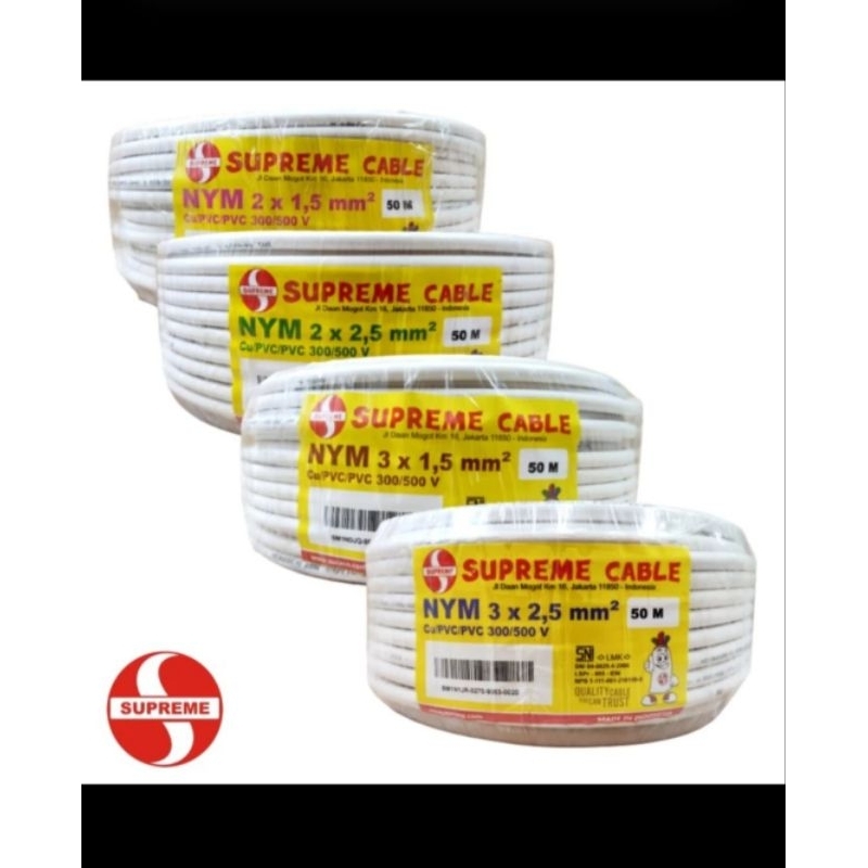 Jual KABEL SUPREME NYM 2X1.5, 2X2.5, 3X1.5, 3X2.5 @50M SNI | Shopee ...