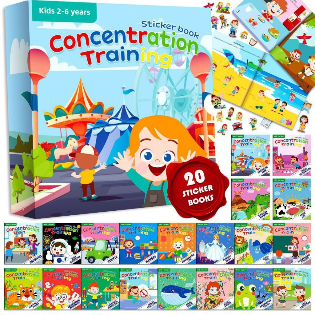 Jual Concentration Training Sticker Book / Buku Sticker anak / English ...