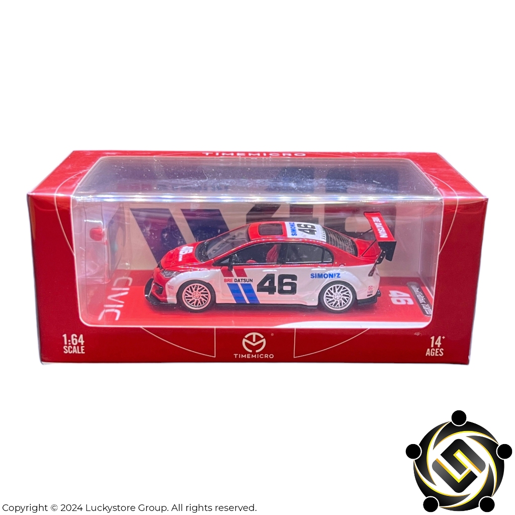 Jual Time Micro 1:64 Honda Civic Type R FD2 Modified BRE Datsun 46 Red White with Figure Limited ...
