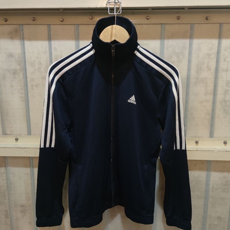Jual Jaket Tracktop Adidas Navy lis putih | Shopee Indonesia