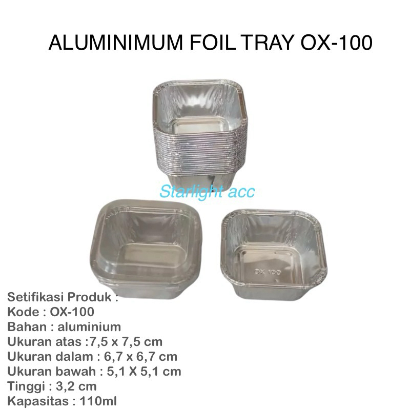 Jual HARGA ISI 100 PCS OX-100 TANPA TUTUP/WADAHNYA AJA / Wadah Alumunium foil tray OX 100 / cup ...
