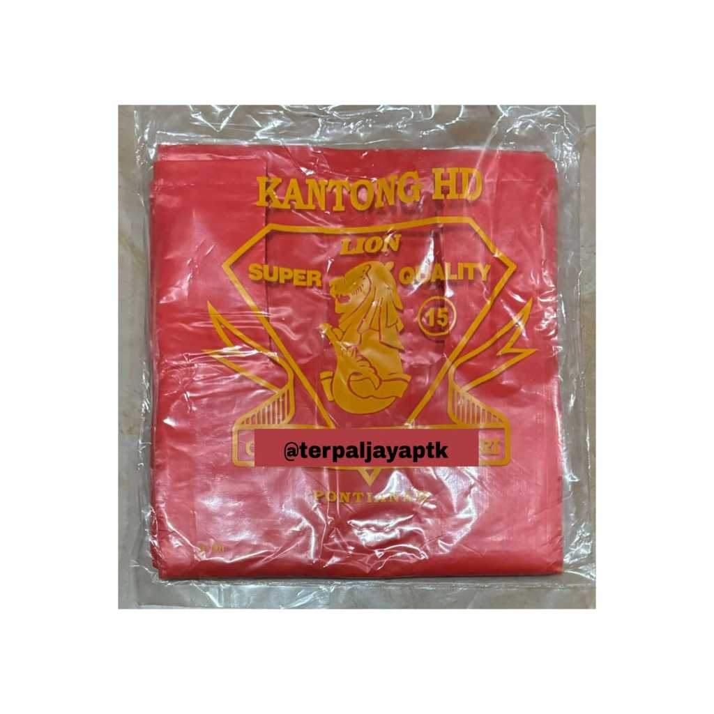 Jual Kantong Plastik Merah Super Quality Ukuran 15 - Cap Lion HD ...