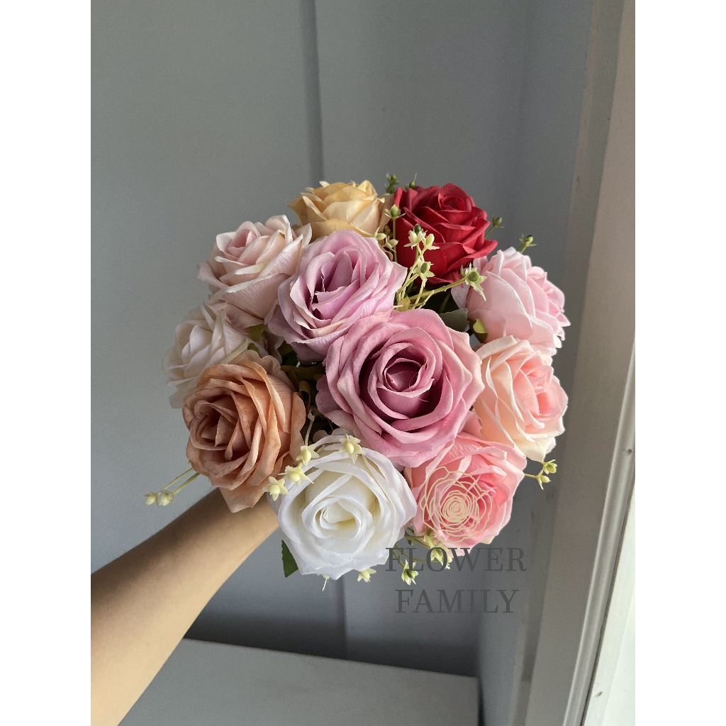 Jual Flower Family - [1 TANGKAI] Rose BOUQUET Artificial / Bunga Hias ...