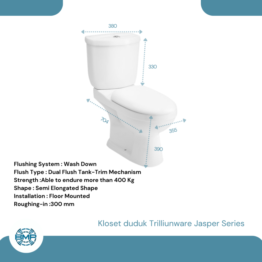 Jual Kloset Duduk Trilliunware Jasper Series I 2 Flush System | Shopee ...