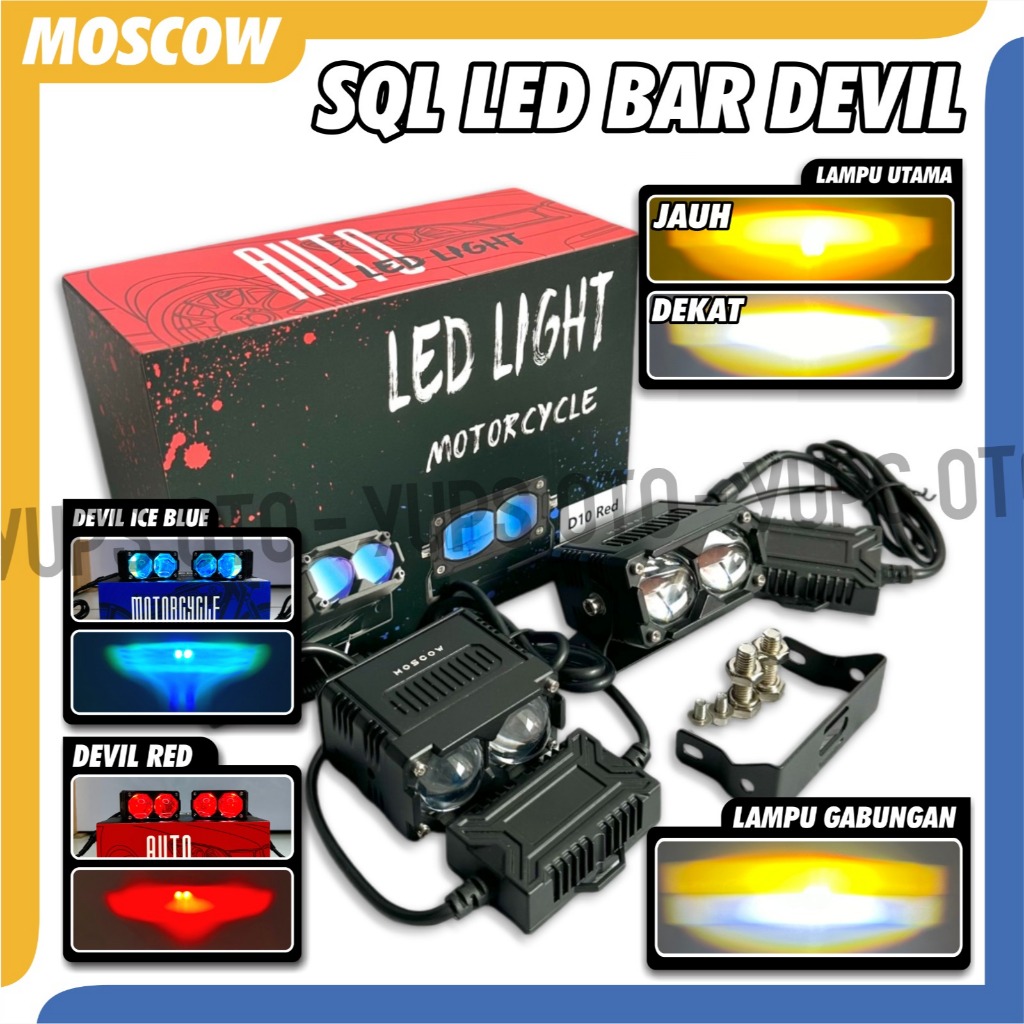 Jual 2pcs LAMPU TEMBAK SOROT SQL 2 MATA LED LENSA LASER GUN KIPAS 2 ...