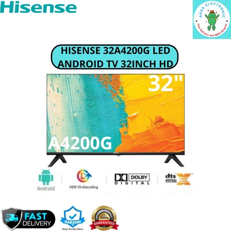 Jual HISENSE 32A4200G LED ANDROID TV 32INCH HD DOLBY AUDIO | Shopee ...