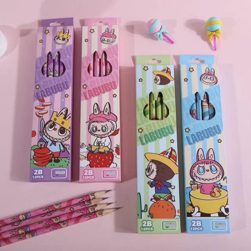 Jual TERFAVORITE! 1 LUSIN PENSIL 2B MOTIF DREAMY LABUBU KAWAII CUTE ...