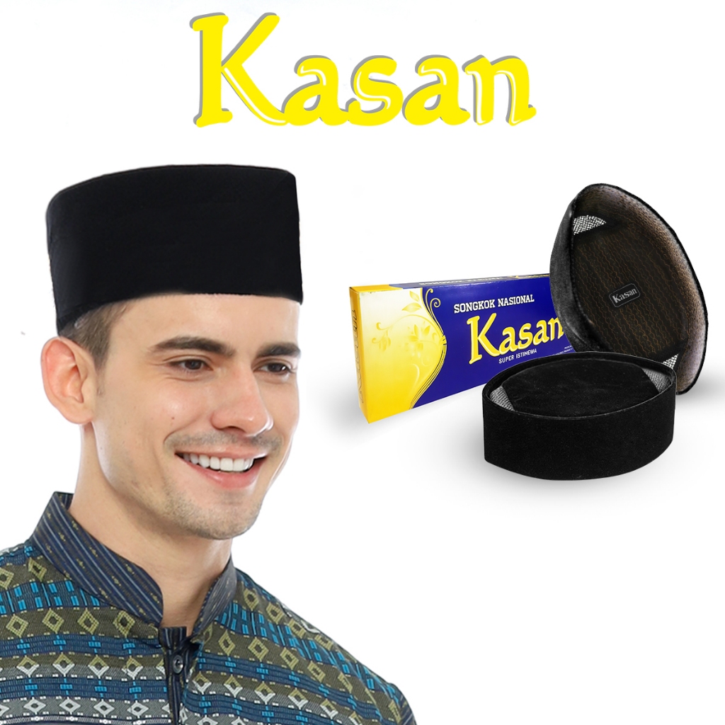 Jual Songkok Hitam Polos Songkok Kasan AC Kopyah Hitam Nasional Peci ...