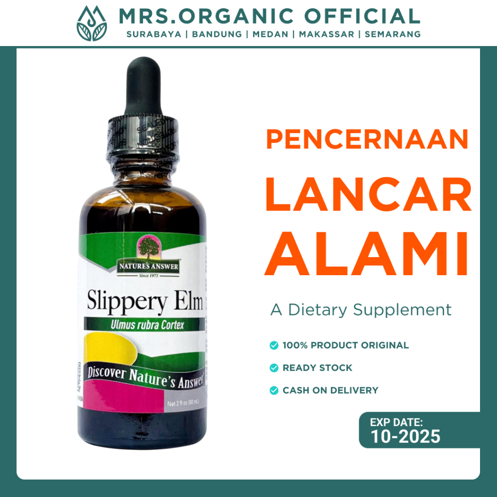 Jual Suplemen Vitamin Natures Answer Slippery Elm Bark 60ml - Asam Lambung Gerd Pencernaan Sehat ...