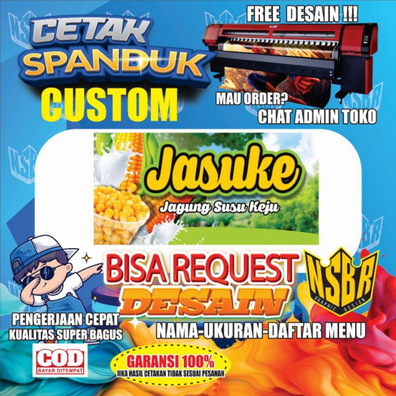 Jual Cetak Spanduk/Banner Jasuke Bisa Ganti Nama-Ukuran | Free Desain ...