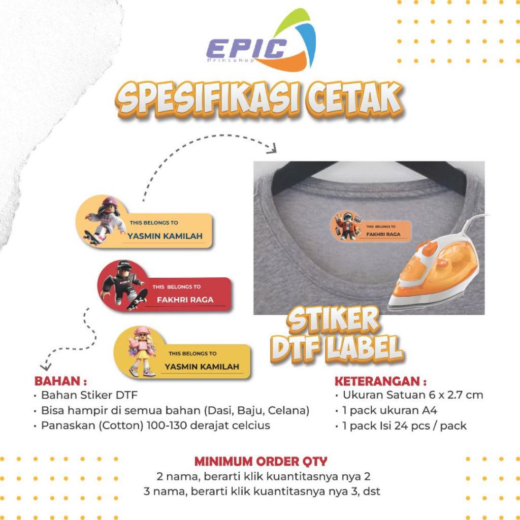 Jual Stiker Label Baju Print DTF | Shopee Indonesia