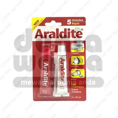 Jual Araldite Merah 5 Menit Rapid - Lem Epoxy Besi Serbaguna 2 Komponen ...