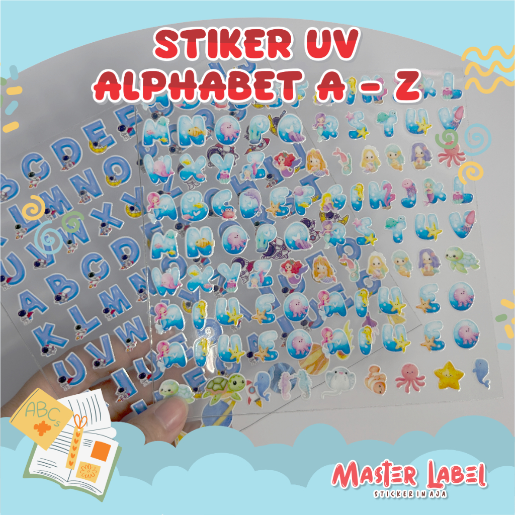 Jual STIKER UV ALPHABET A-Z Stiker UV Huruf Stiker Alphabet Anti ...