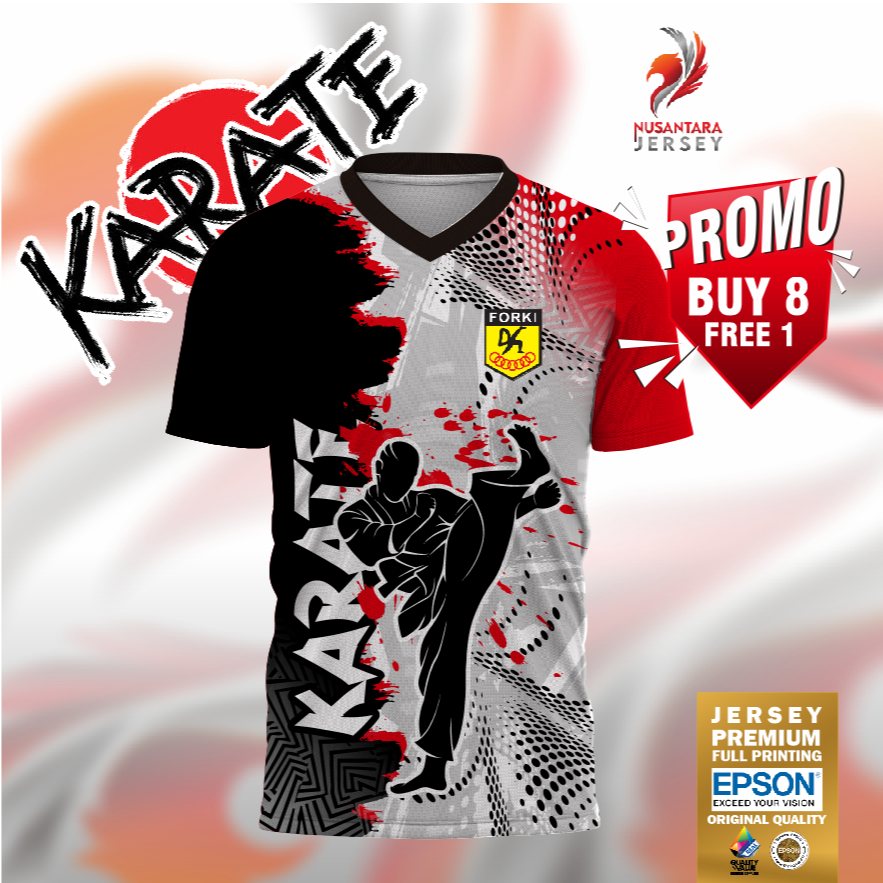 Jual jersey custom full printing karate Series 2 karate Impact | Shopee ...