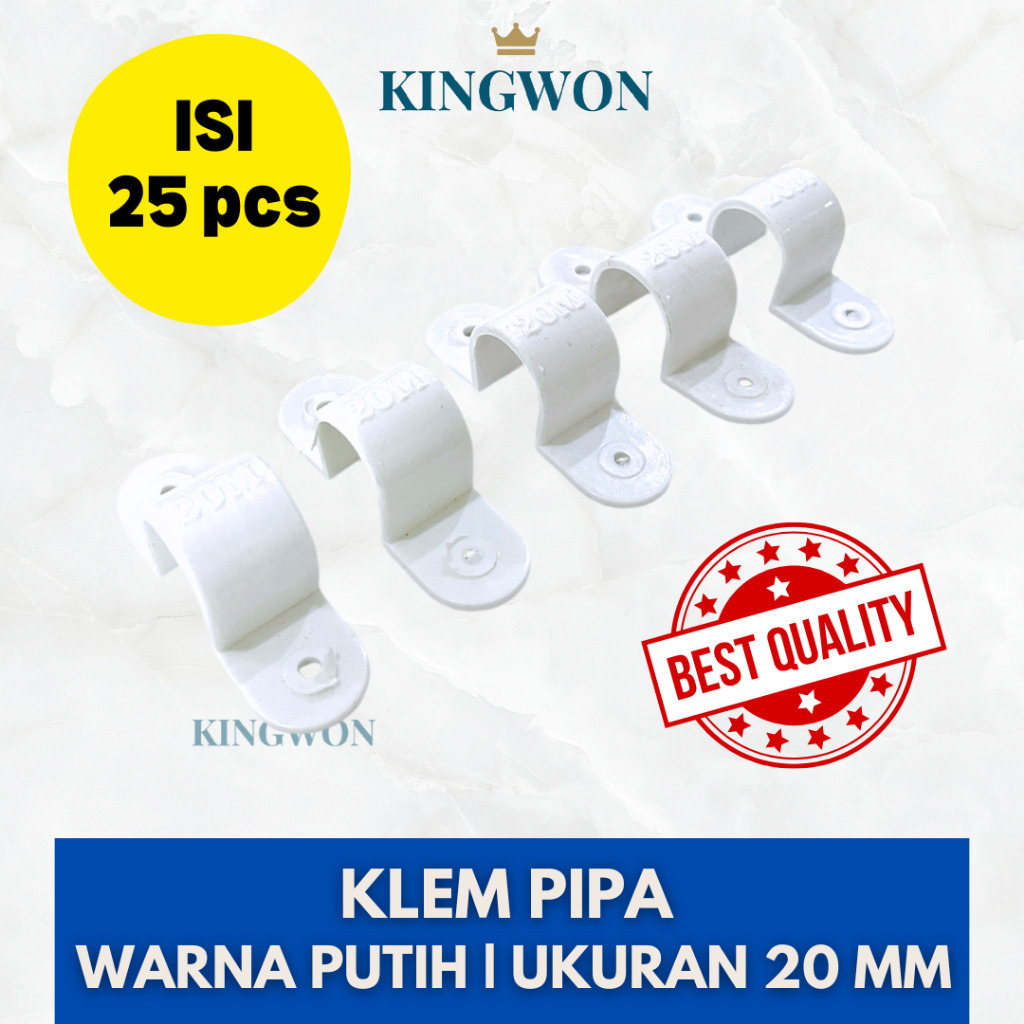 Jual KLEM PIPA CLAMP PIPA PVC 20 MM CONDUIT LISTRIK OMEGA PUTIH Klem ...