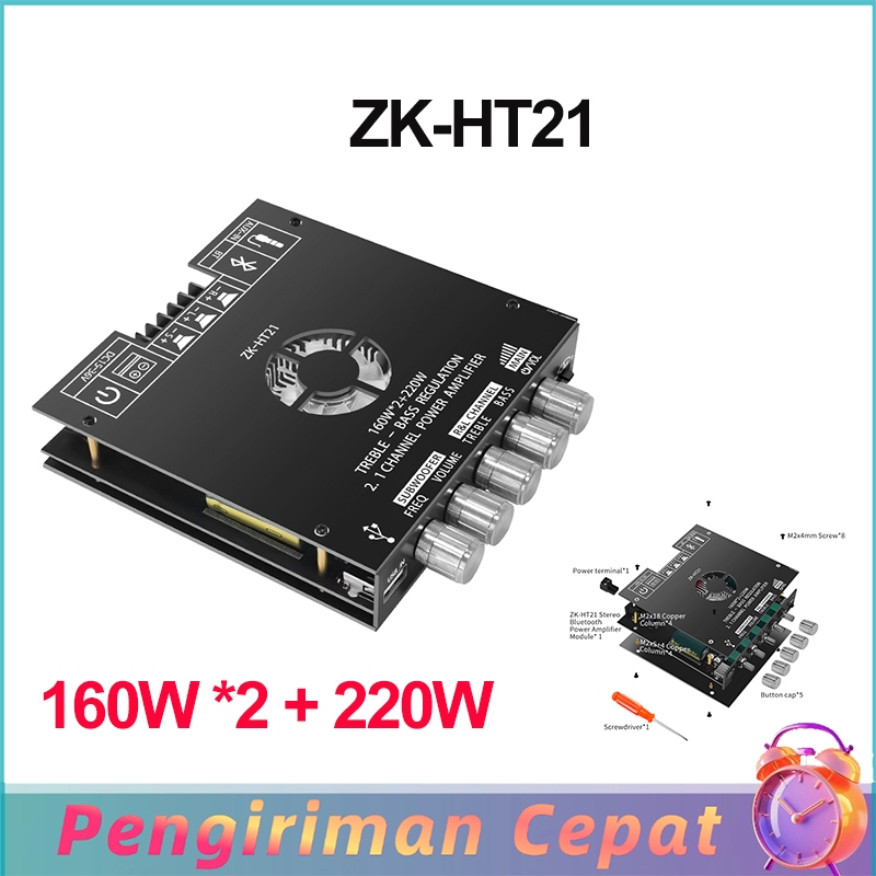 Jual ZK-HT21 TDA7498E 2.1 Channel Bluetooth 5.0 Amplifier Board 160W*2+220W Subwoofer Audio ...