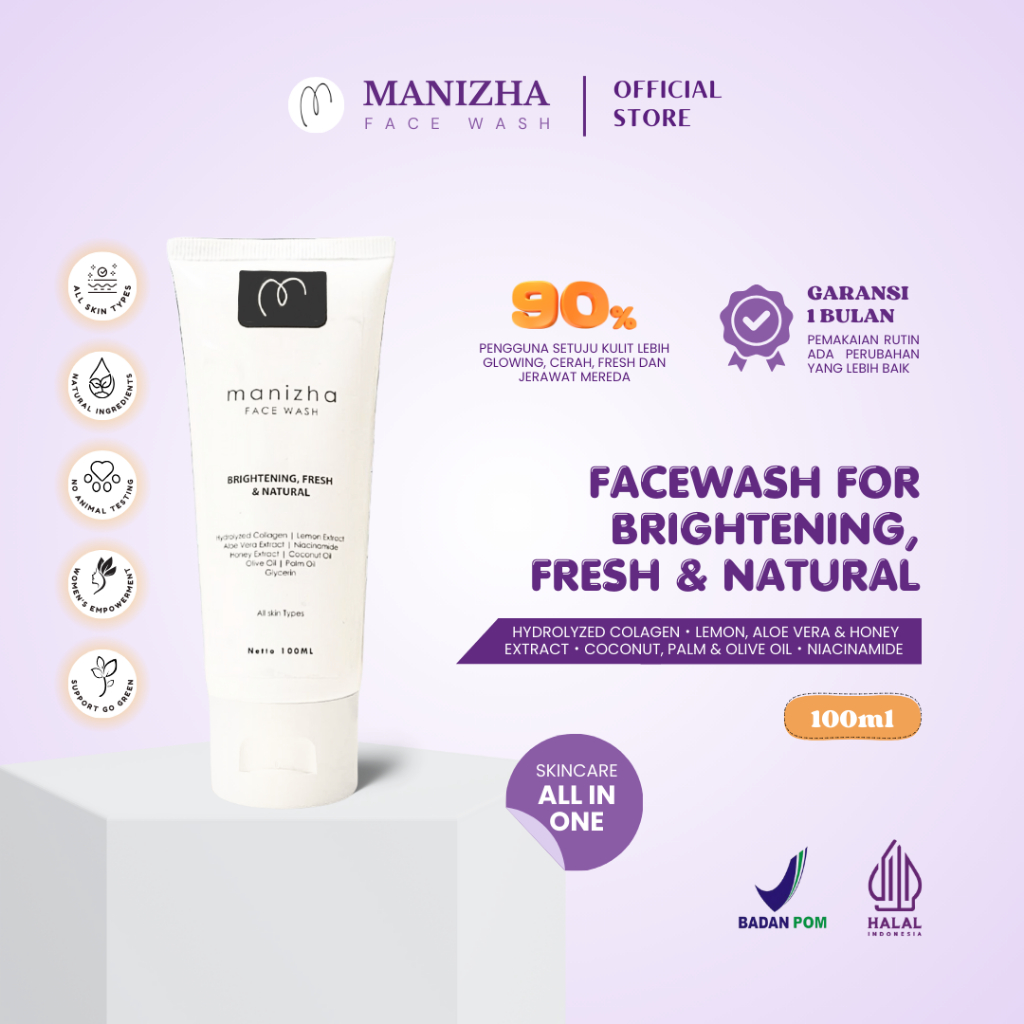 Jual Manizha Face Wash Brightening, Fresh & Natural 100ml - Sabun Cuci ...
