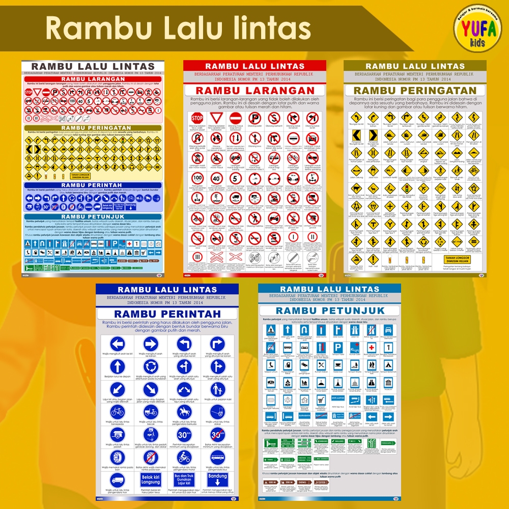Jual 074 poster rambu lalu lintas - Poster Edukasi Anak - Poster ...