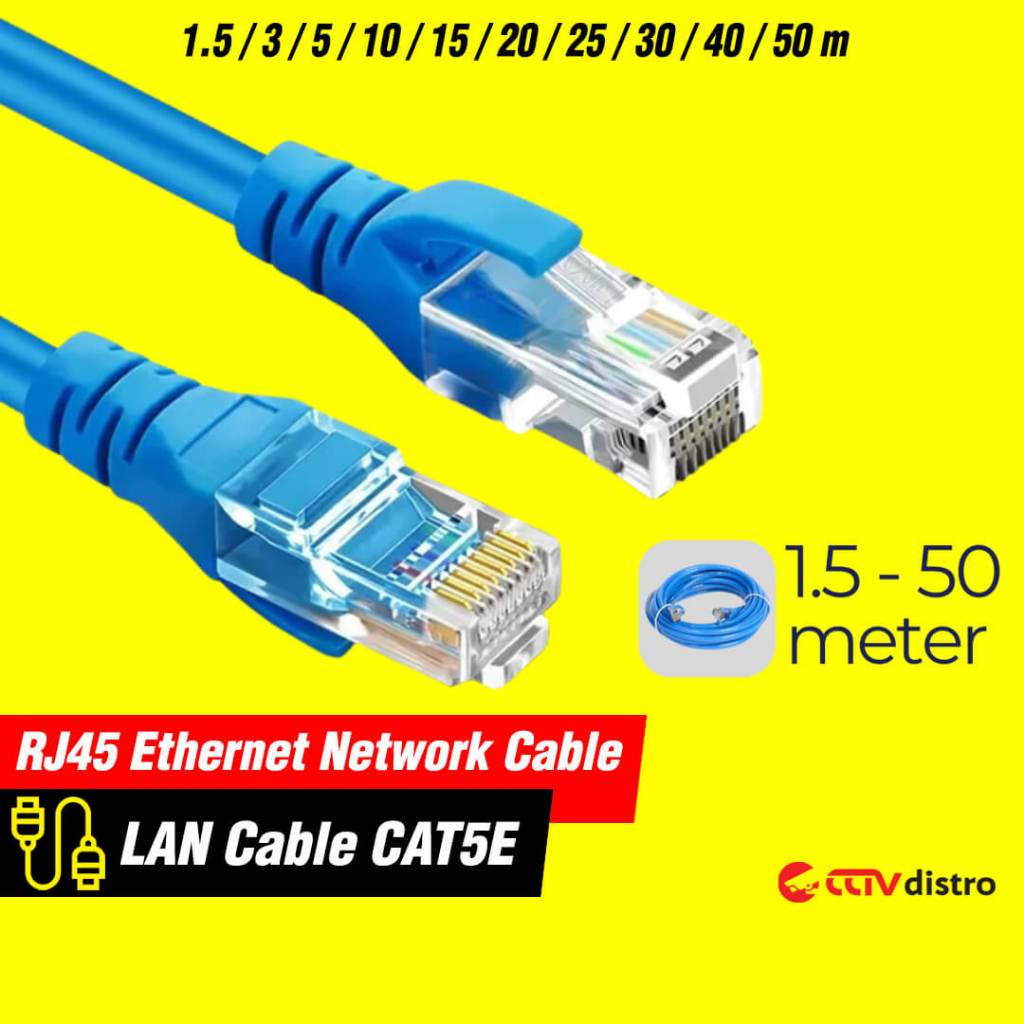 Jual Kabel LAN Ethernet Jaringan Internet RJ45 CAT5E Panjang 1.5M – 50M ...