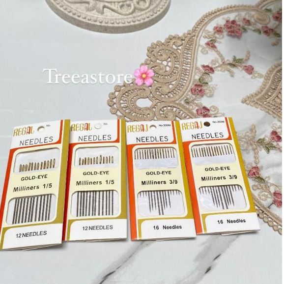 Jual JARUM JAHIT TANGAN REGAL GOLD EYE MILINERS 1/5 isi 12pcs 3/9 isi ...
