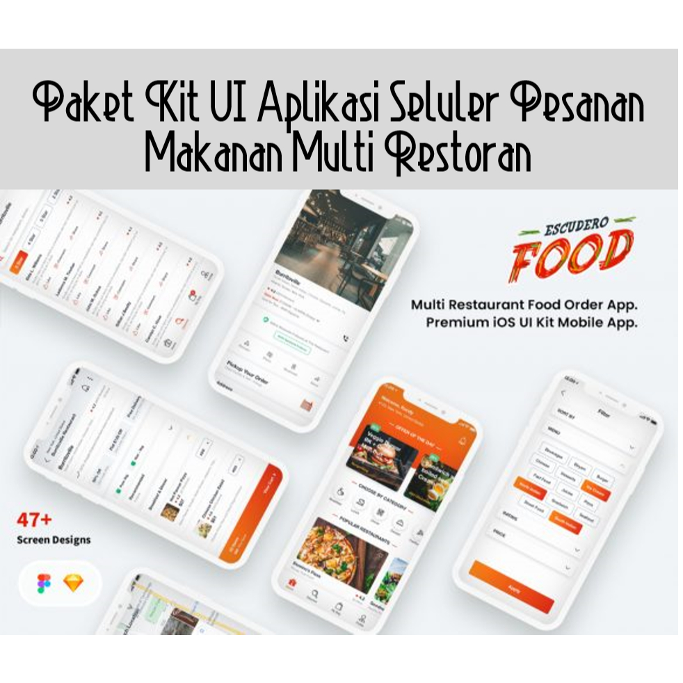 Jual Paket Kit UI Aplikasi Seluler Pesanan Makanan Multi Restoran ...