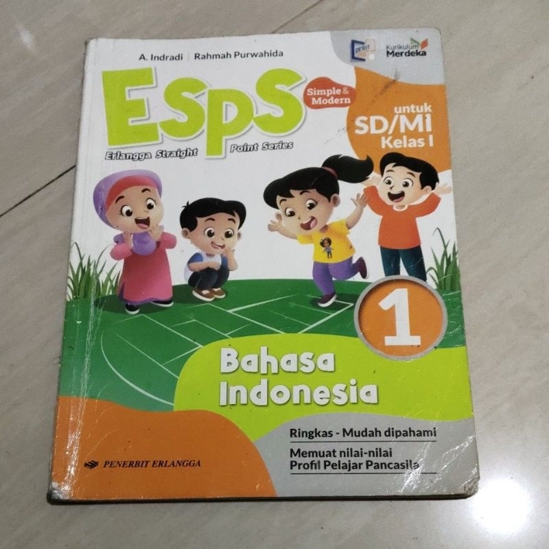 Jual BUKU ORI BUKU ESPS BAHASA INDONESIA SD KELAS 1 PENERBIT ERLANGGA KURIKULUM MERDEKA | Shopee ...