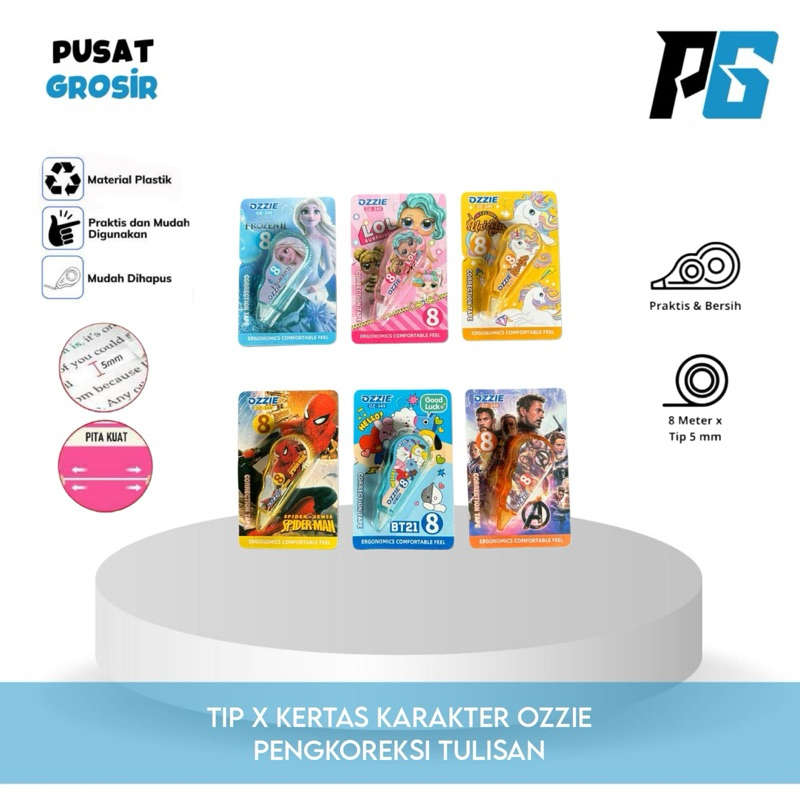 Jual Tipe X Mini Correction Stipo Size 8 pita Roll Kertas Tape Ozzie ...