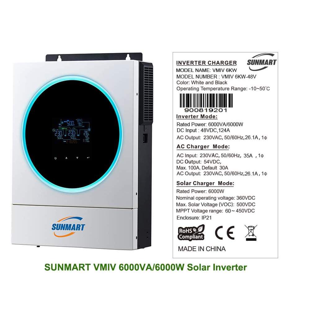 Jual Hybrid Inverter 48V 6000W MPPT 120A Off Grid UPS PSW Pure Sine ...
