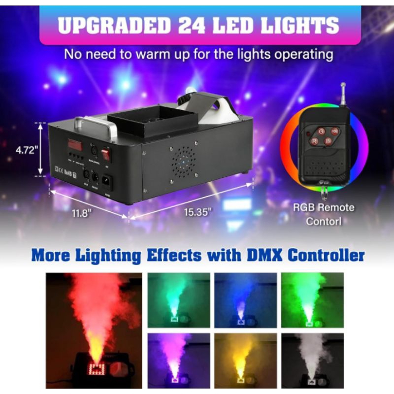 Jual Mesin Smoke asap 1500W LED 24 ×3 W full color DMX | Shopee Indonesia