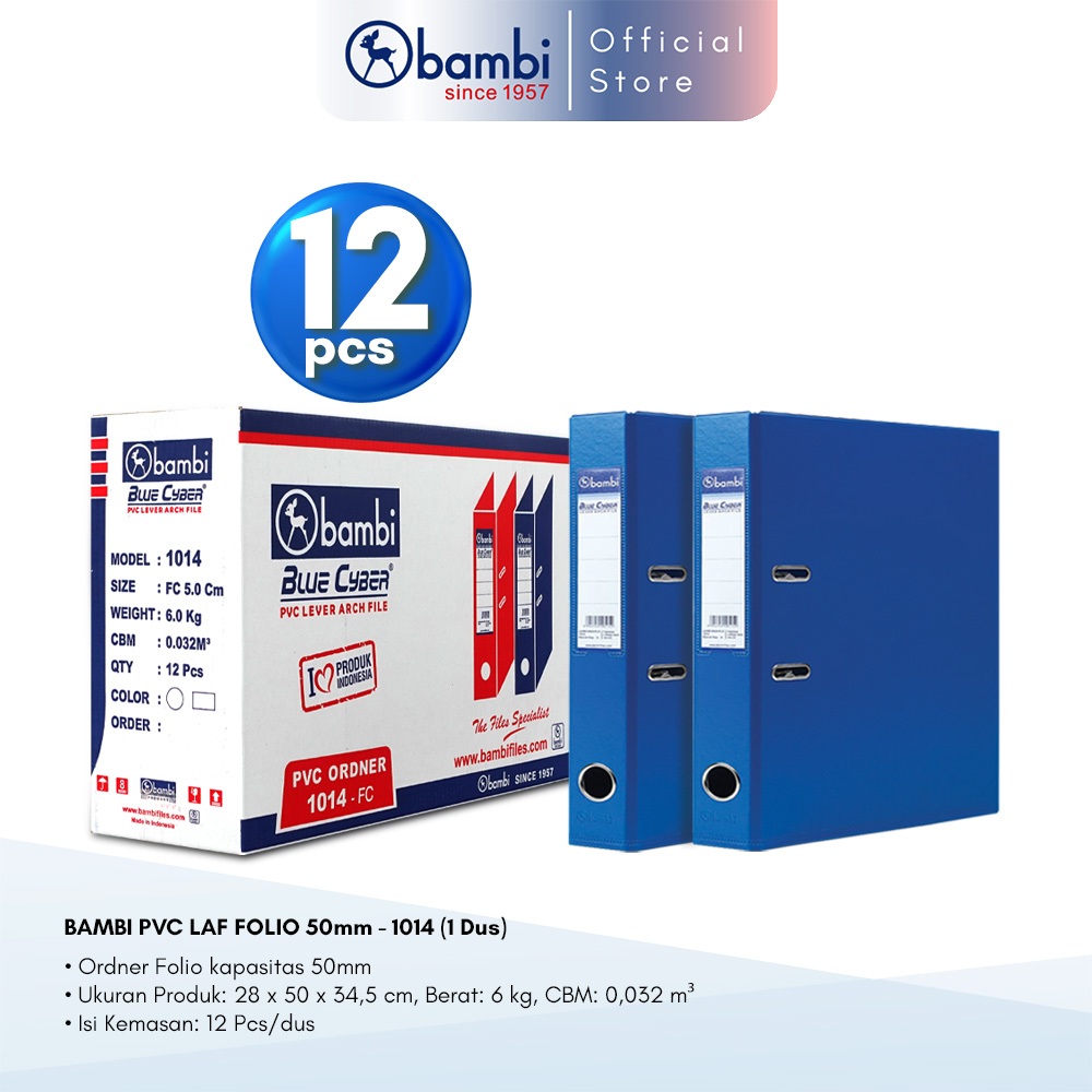 Jual 1 Dus Bambi Lever Arch File Ordner Folio All Color Medium Size 50 ...