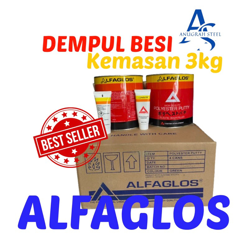Jual DEMPUL ALFAGLOS kemasan 5kg dempul besi | Shopee Indonesia