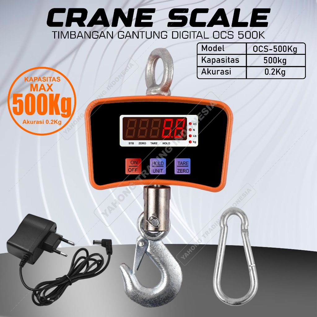 Jual Timbangan Gantung Digital Timbangan Barang Digital OCS 500kg 0.2kg | Shopee Indonesia
