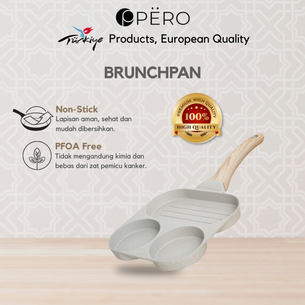 Jual Pero Brunch Pan Egg Pan 18.5x18.5cm Nonstick / Panci Wajan Telur ...