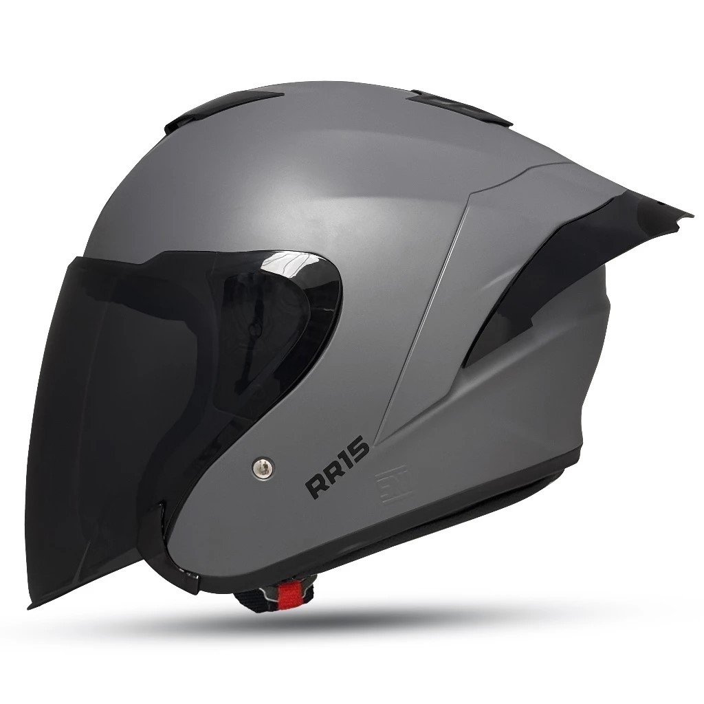 Jual Helm MLA KAIROZ / Grey Dof Kaca Visor Smoke Spoiler / Helm Half ...
