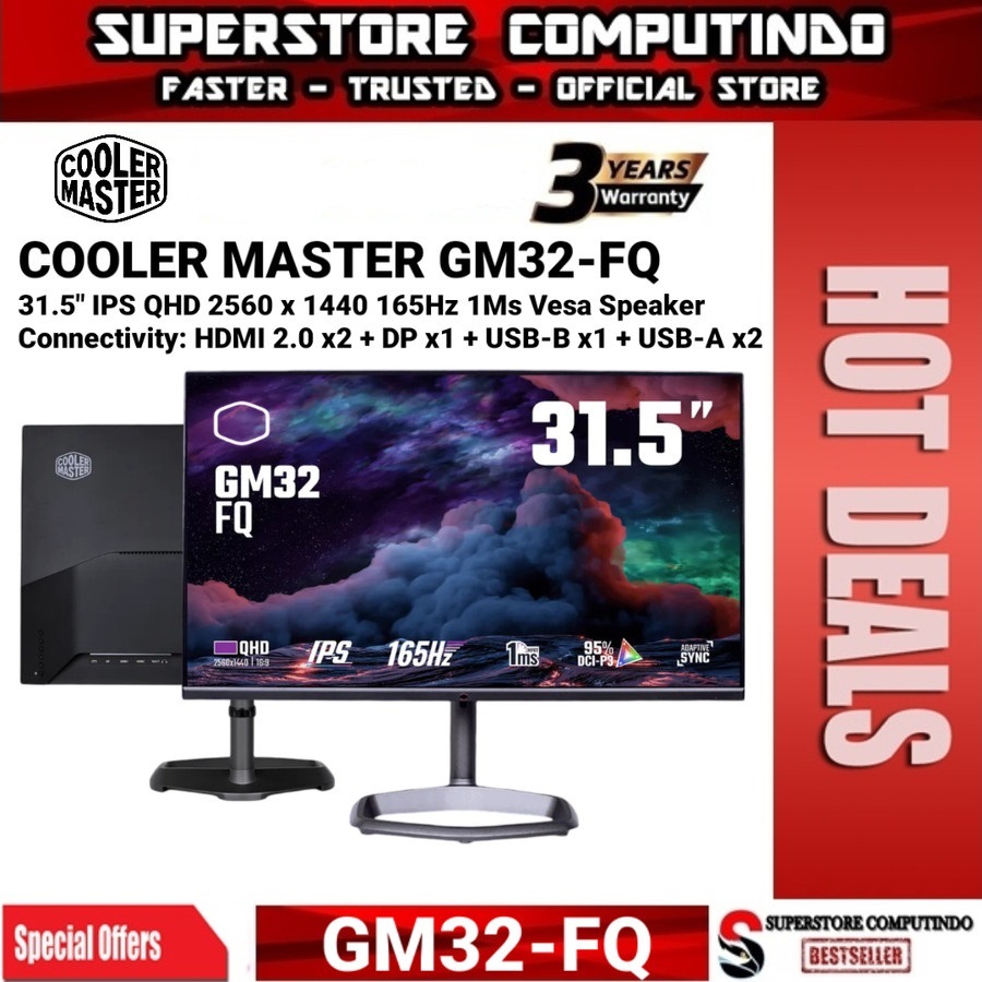 Jual Monitor LED Cooler Master GM32-FQ 32" IPS 2K QHD 2560x1440 HDMI DP Speaker | Shopee Indonesia