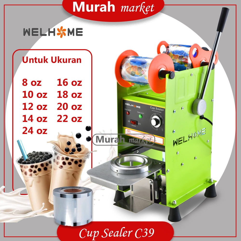 Jual WELHOME Cup Sealer Mesin Press Minuman C39 untuk Semua Ukuran Gelas - 8 oz - 24 oz Gelas ...