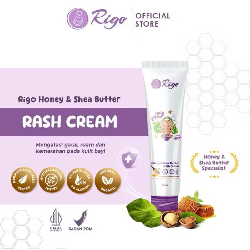 Jual Rigo Honey & Shea Butter Rash Cream | Shopee Indonesia