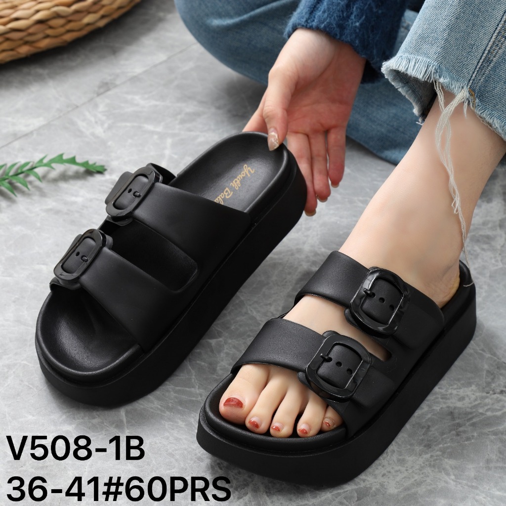 Jual Sandal Selop Tali Gesper Karet Wanita / Sandal Flat Teplek ...