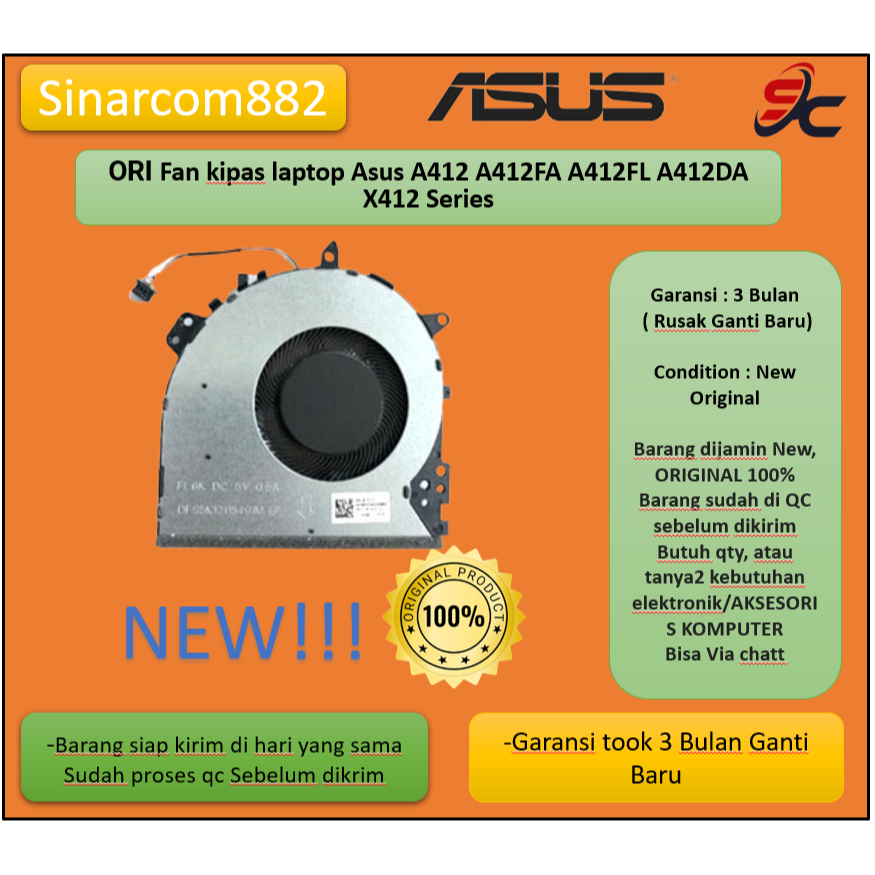 Jual ORI Fan kipas laptop Asus A412 A412FA A412FL A412DA X412 Series ...