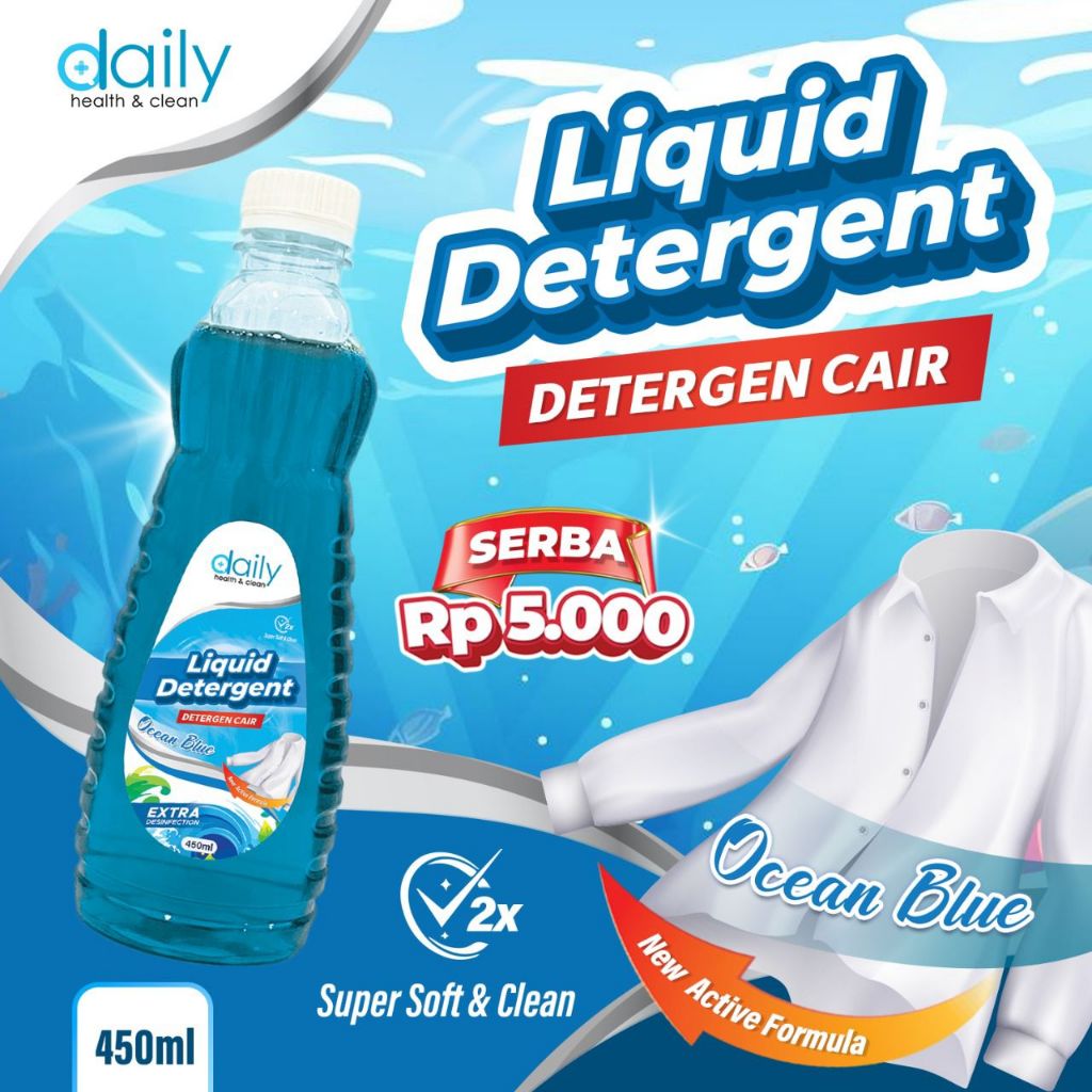 Jual Daily Cleaner Detergent Liquid Detergen Cair Daily 450ml | Shopee ...