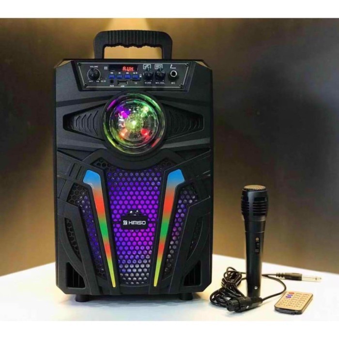 Jual COD Speaker Karaoke Bluetooth WIRELESS Kimiso QS-4813 Salon 8,8 Inch Free Mic Extra Bass ...