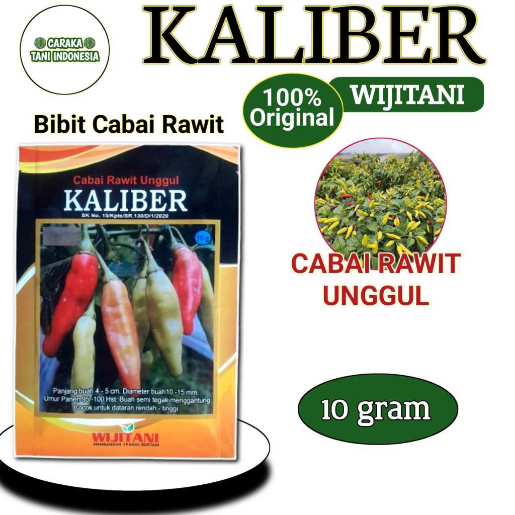 Jual Benih Cabai Rawit Unggul KALIBER isi 10 gram Kemasan Pabrik ...
