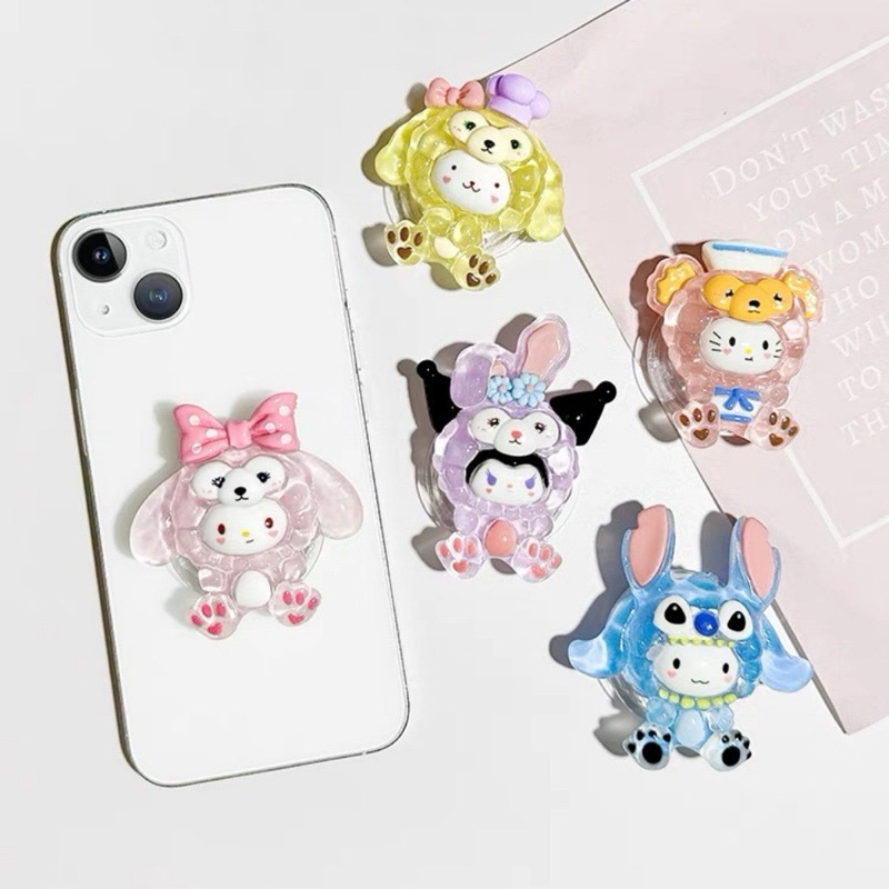 Jual Popsocket Karakter Lucu Sanrio Kuromi My Melody Cinnamoroll Stitch ...